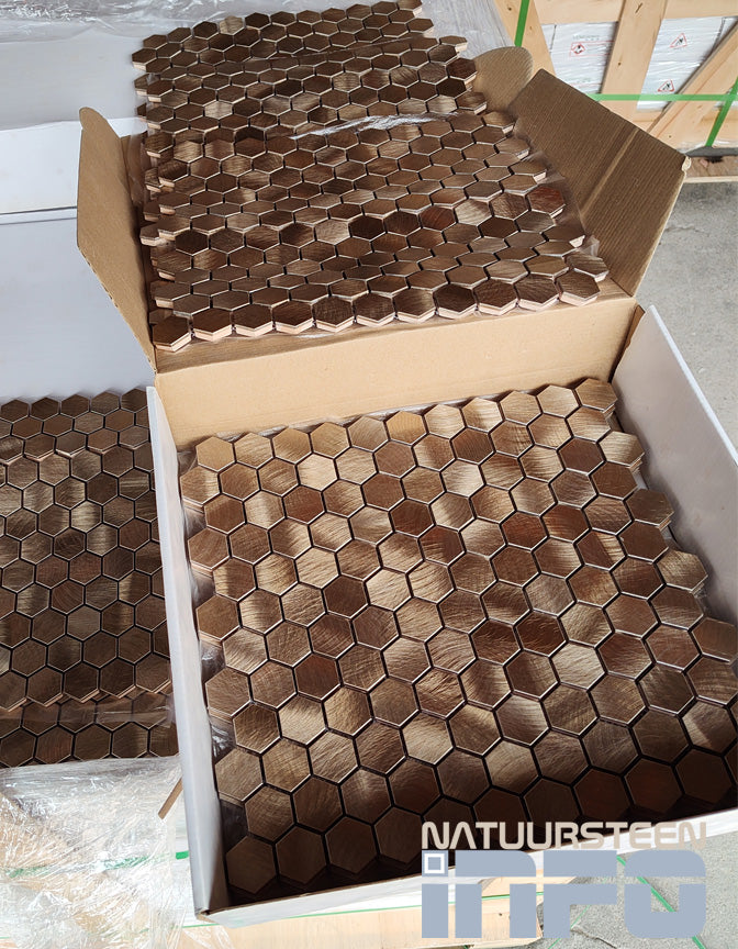 Aluminium hexagon gold – Natuursteeninfoshop